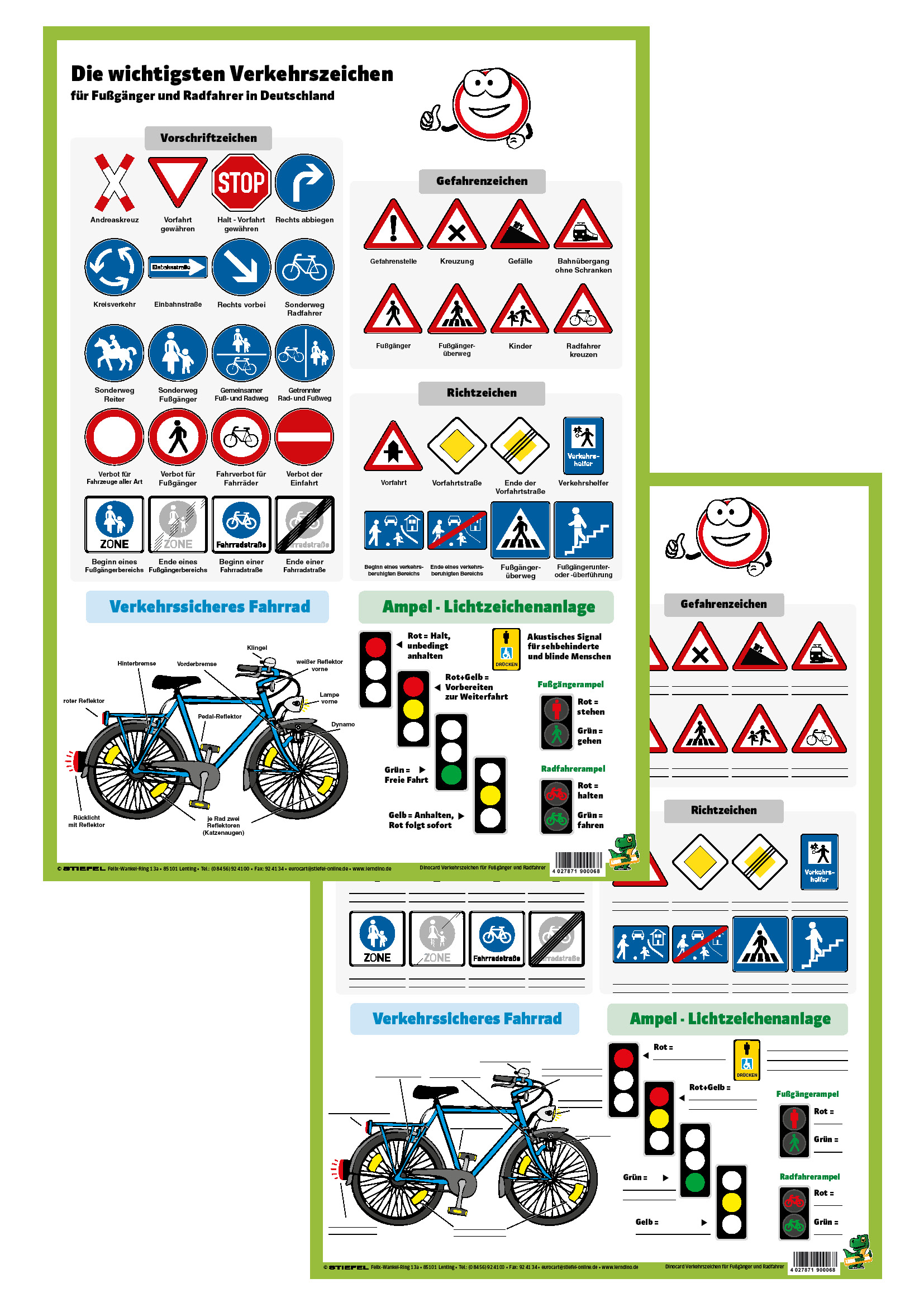 Dinocard Verkehrszeichen - Lerndino.de