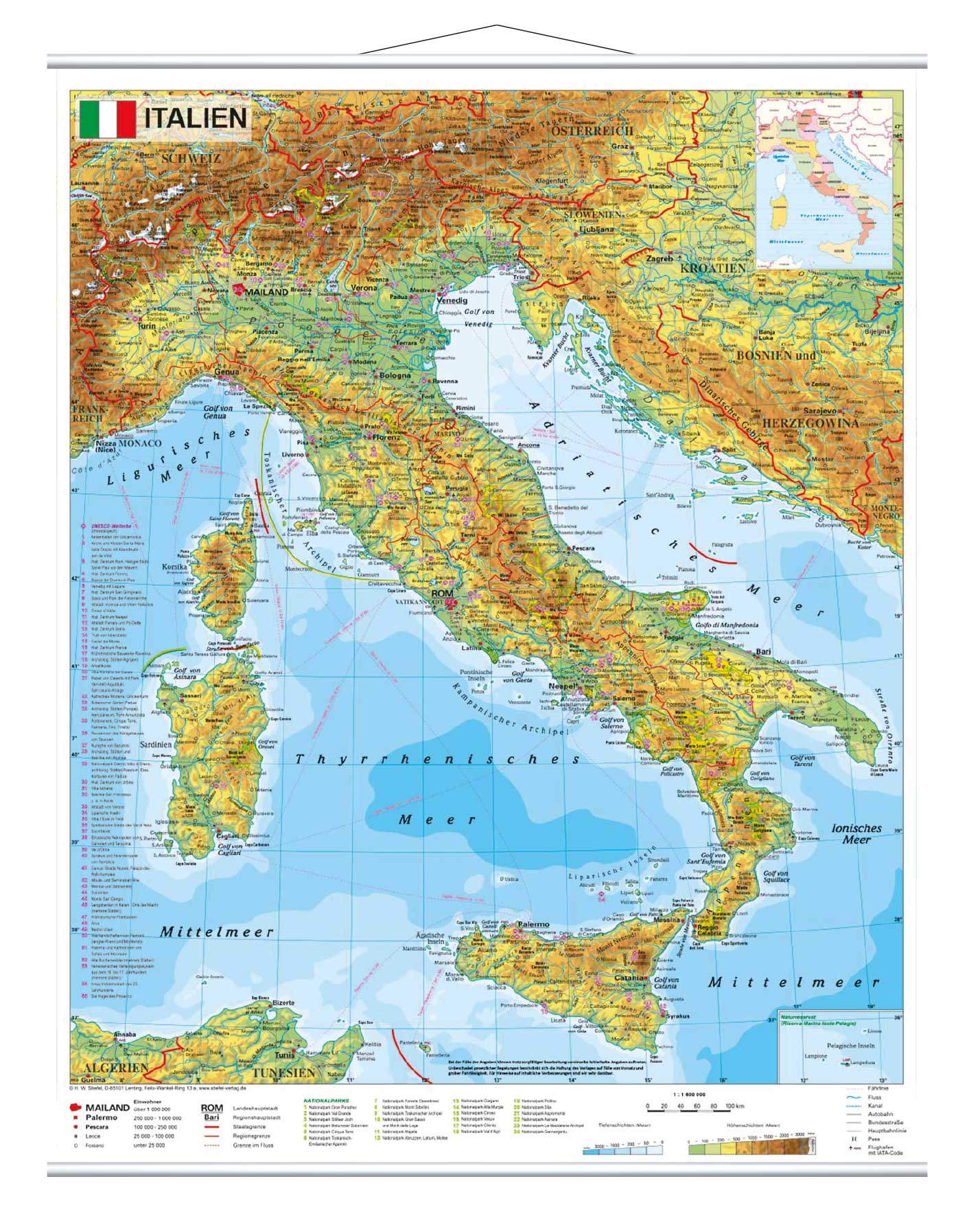 Italien physisch (deutsch) - Lerndino.de