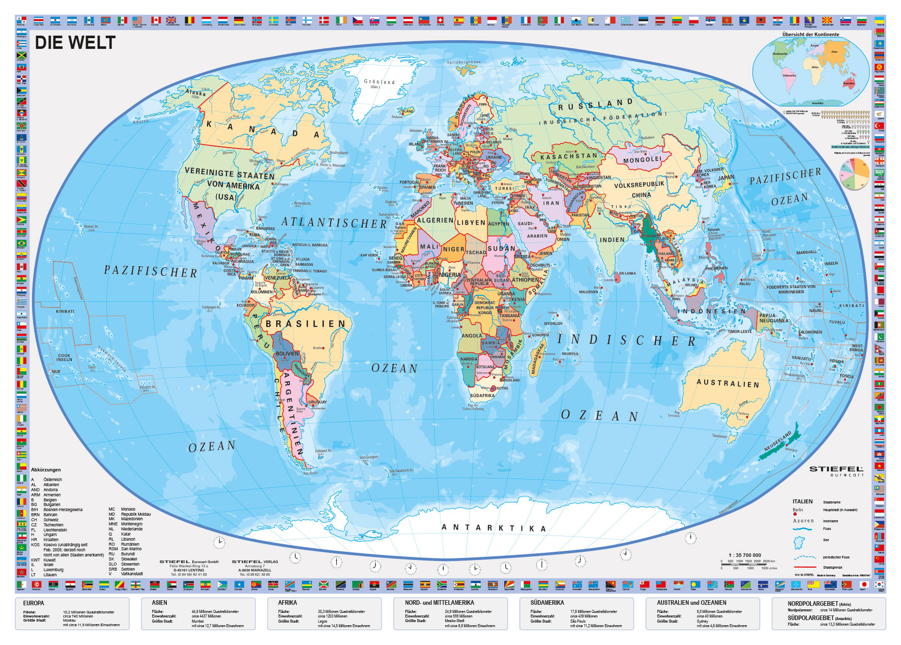 Lernmatte XL Die Welt politisch - Lerndino.de
